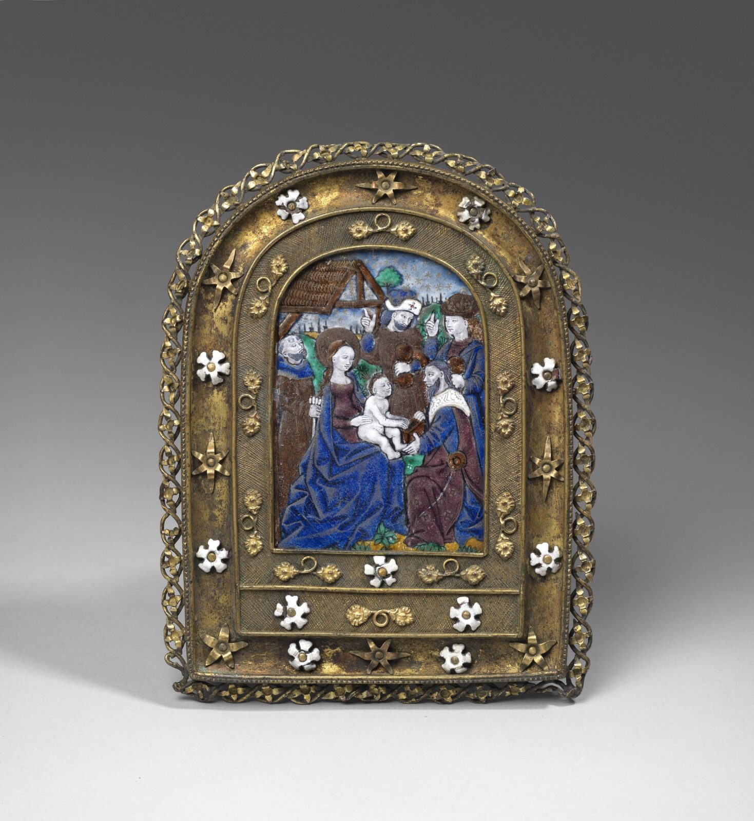 Enamel plaque set in a gilt bronze Pax - The Courtauld