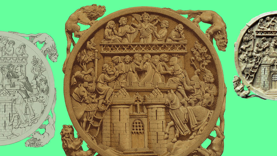 Medieval Multiplied: fictile ivories wall display - The Courtauld