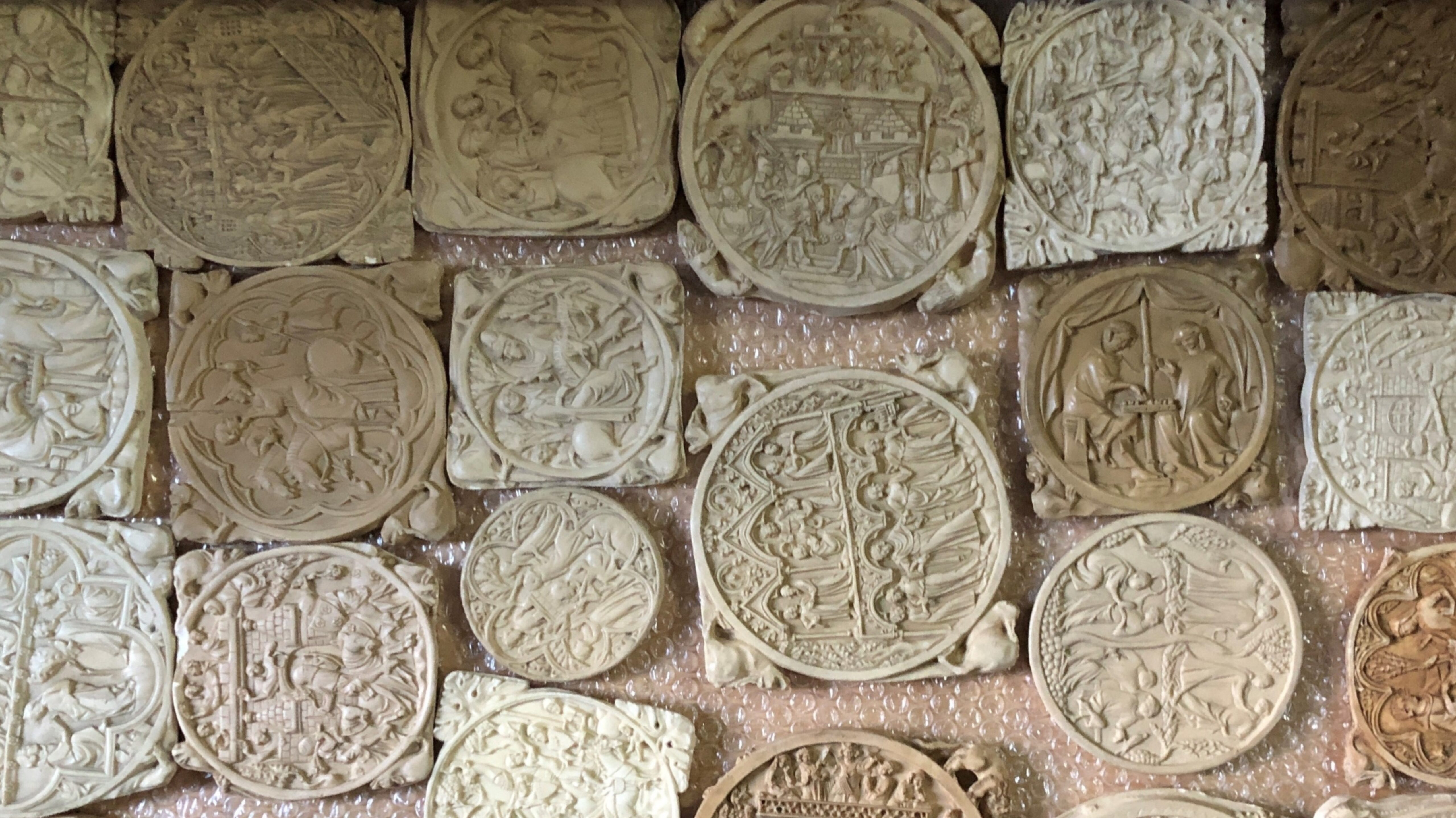 Medieval Multiplied: fictile ivories case display - Courtauld